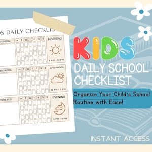 Kids Daily School Checklist | Children's Learning Sheet | Teaching Kids ...