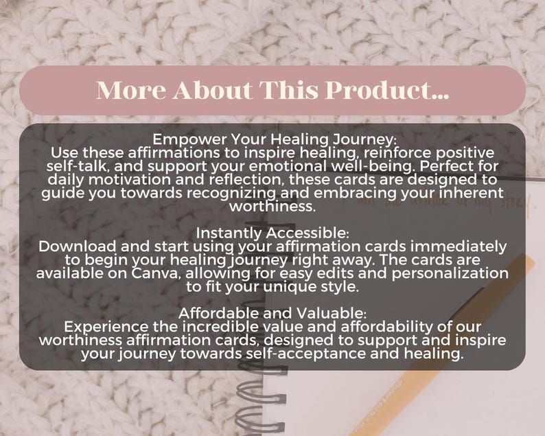 50 Worthiness Wounds Affirmation Cards | Positive Affirmations Cards ...