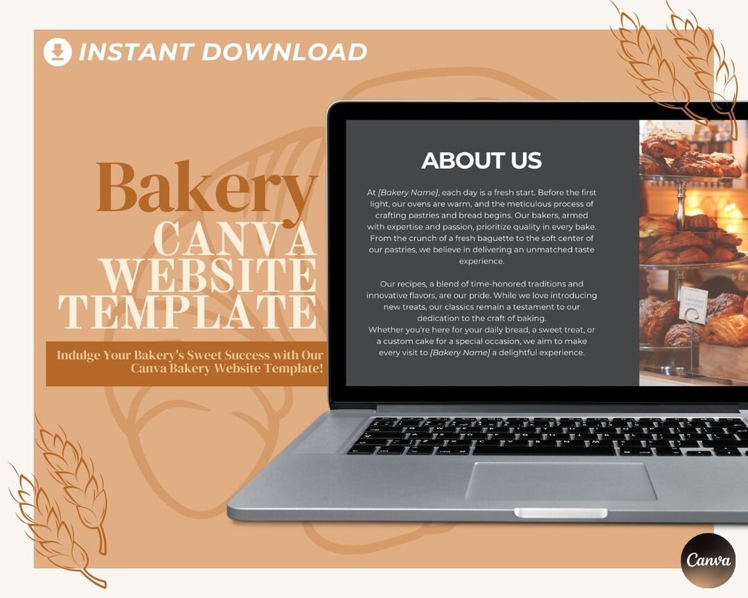 Canva Bakery Website Template | Website Landing Page for a Bakers ...