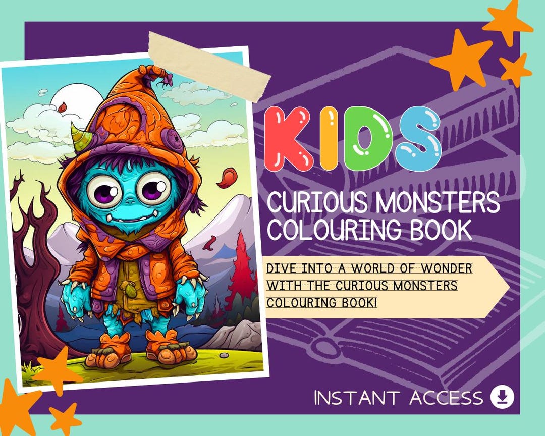 Curious Monsters Colouring Book | 16 Monster Themed Graphic Pages ...