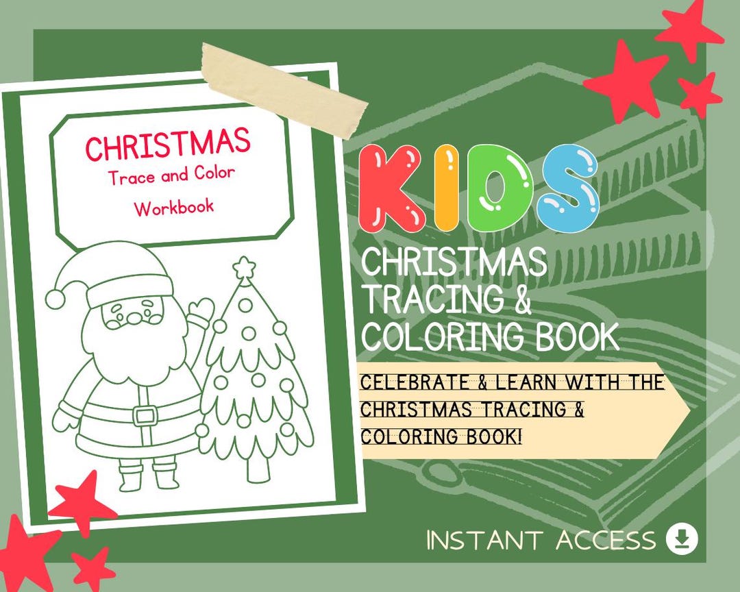Christmas Tracing & Coloring Book | 22 Printable Holiday Worksheets for ...
