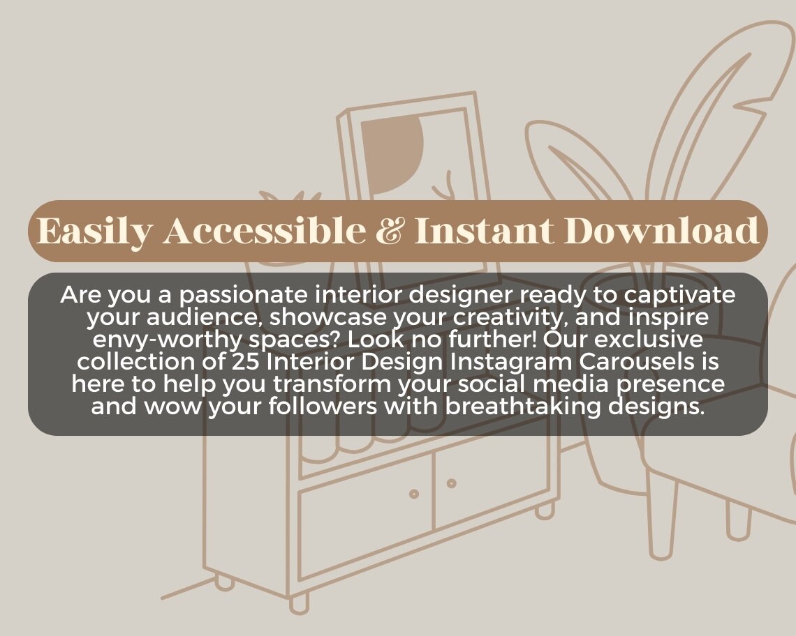 Interior Design Instagram Carousels 25 Social Media Graphics Architect ...