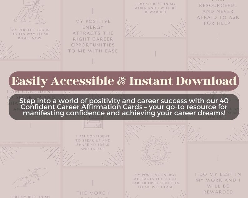 40 Career Affirmation Cards | Positive Affirmations for Job Confidence ...