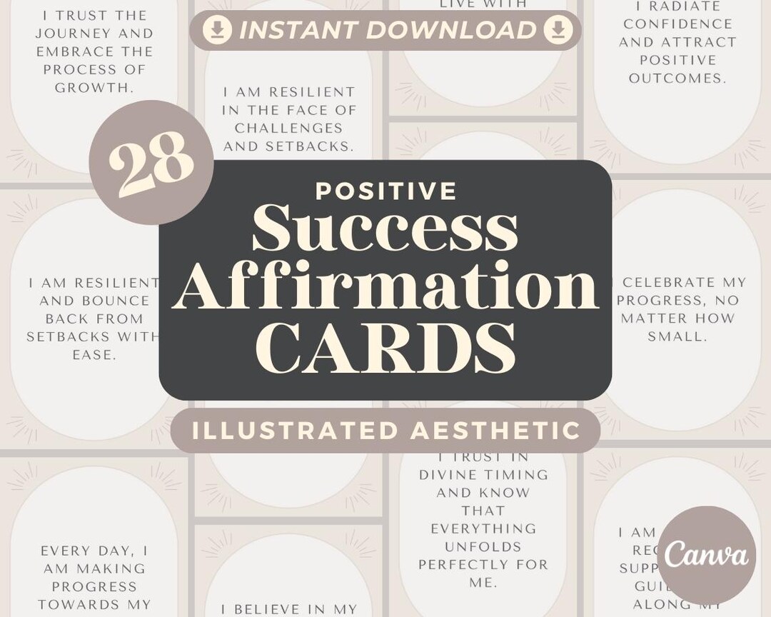 28 Powerful Success Affirmation Cards | Positive Affirmations for Goal ...