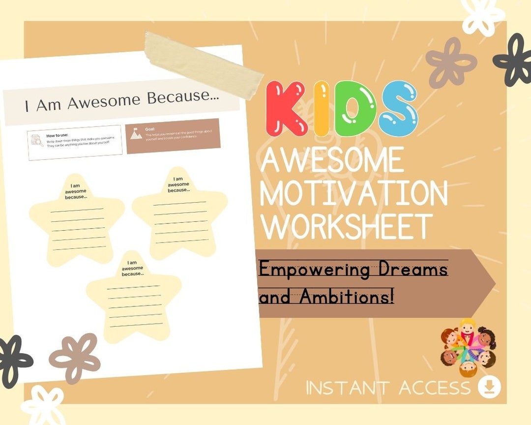 Kids Awesome Motivation Worksheet | Children's Learning Sheet ...