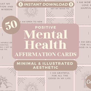 50 Mental Health Affirmation Cards | Positive Affirmations for ...