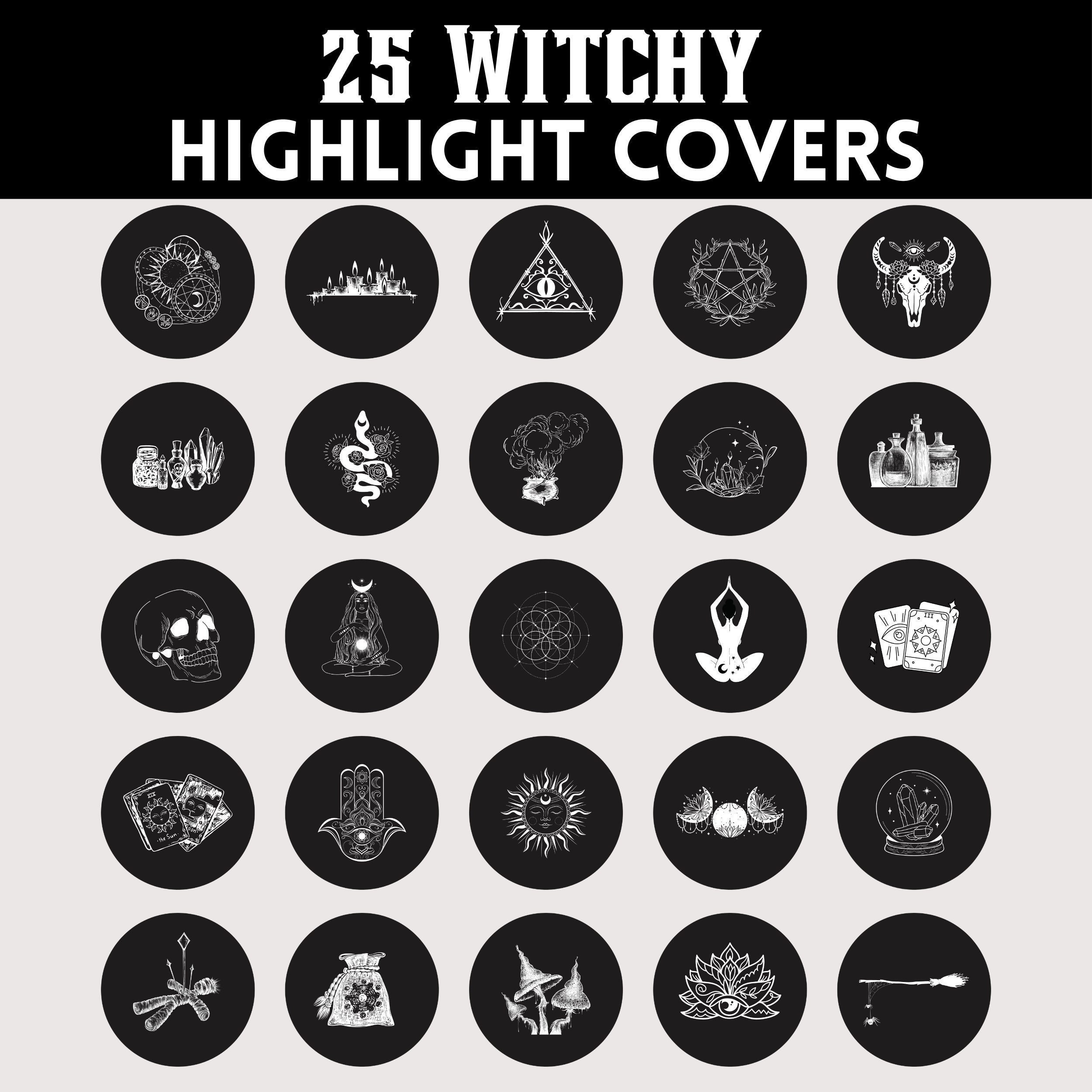 25 Witchy Instagram Highlight Covers | Black & White IG Story Icons ...