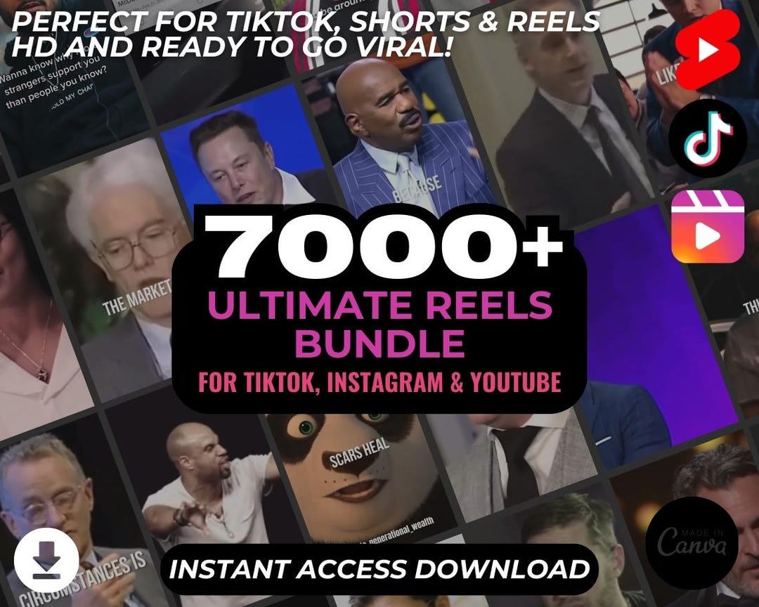 7000+ ULTIMATE Reels Bundle | DFY Done for You Viral Clips | Tiktok ...