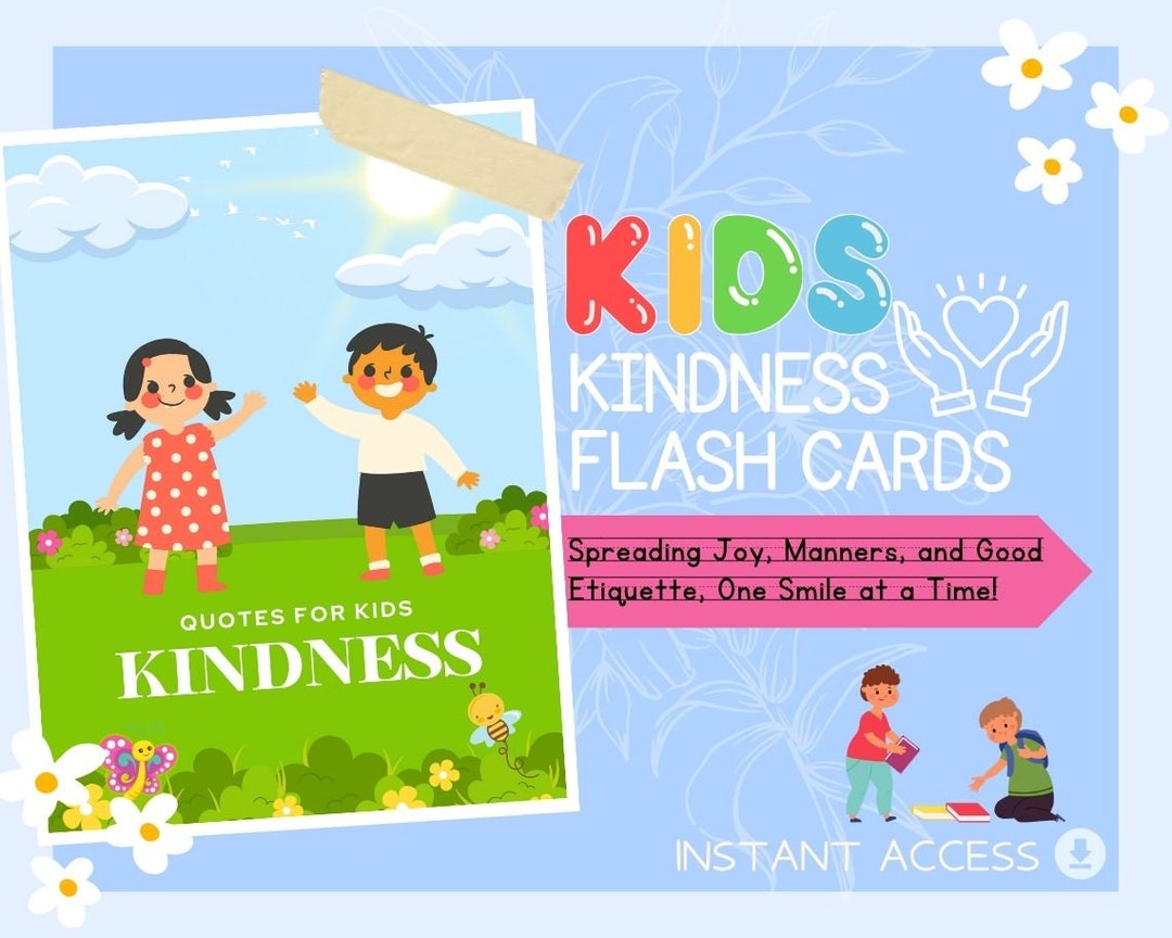 Kids Kindness Flashcards | Childrens Learning Sheet | Teach Kids ...