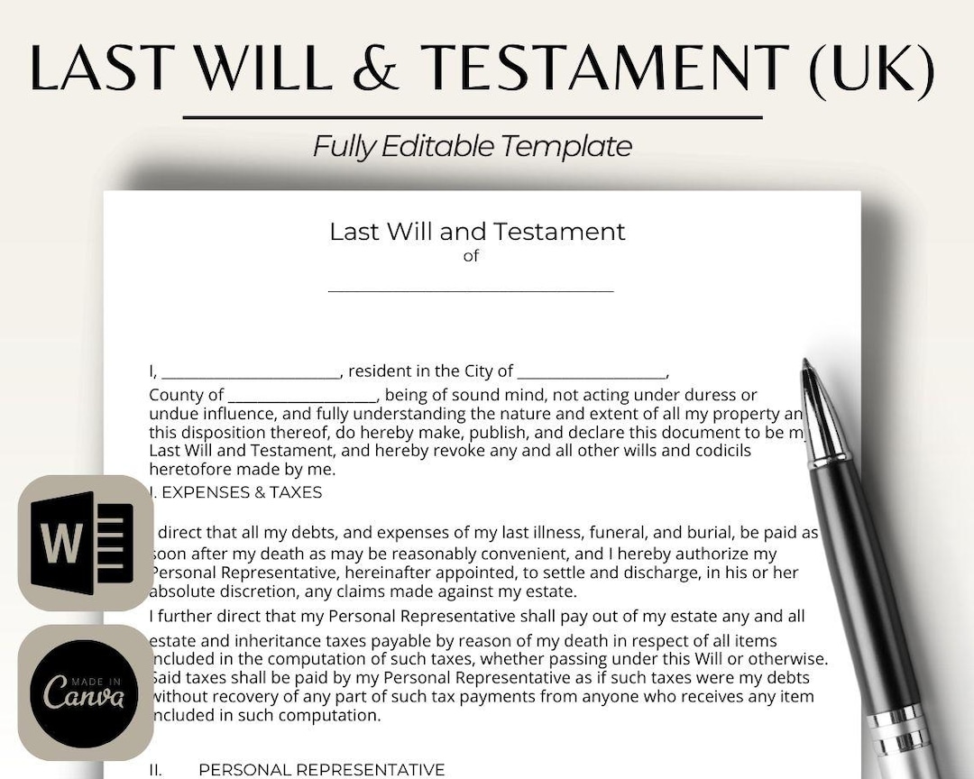 Last Will & Testament | Legal Document Lawyer Certified Binding ...