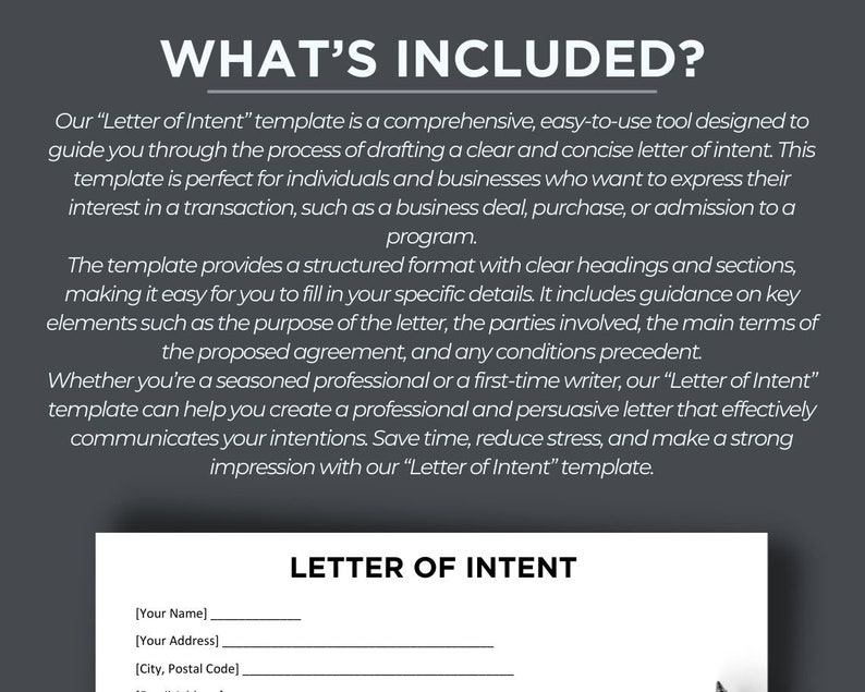 Letter of Intent | Legal Document Lawyer Certified Binding Contract ...