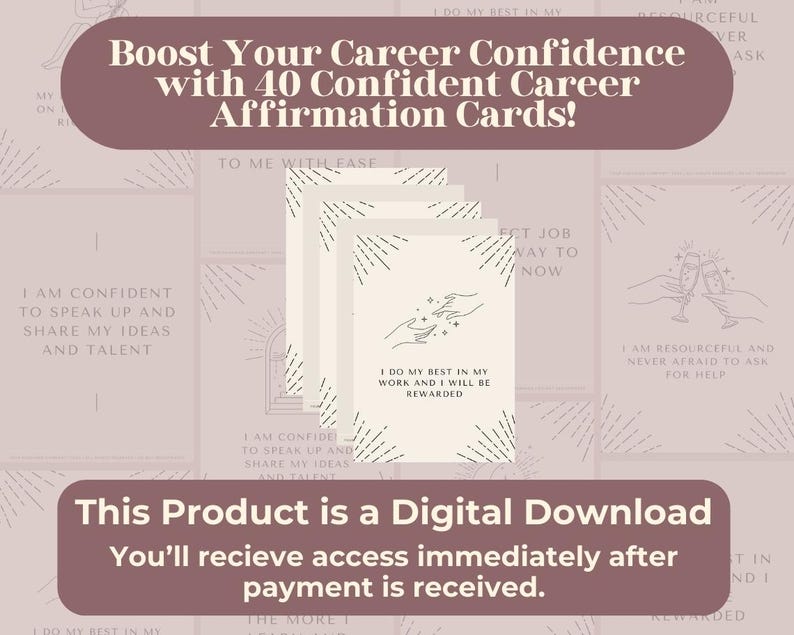 40 Career Affirmation Cards | Positive Affirmations for Job Confidence ...