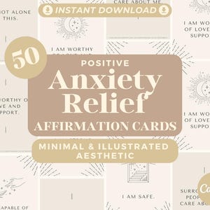 50 Anxiety Relief Affirmation Cards | Positive Affirmations for ...