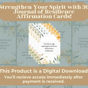 30 Journal of Resilience Affirmation Cards | Positive Affirmations for ...