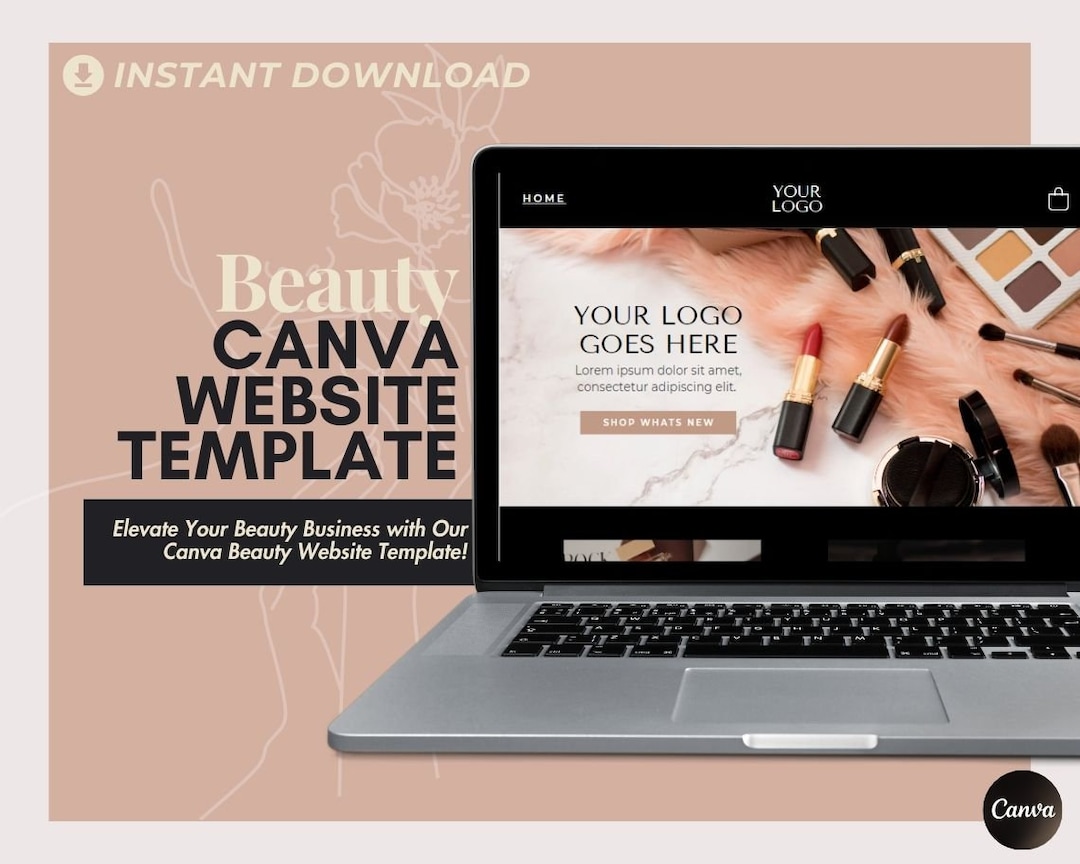 Canva Beauty Website Template | Website Landing Page for Beauticians ...