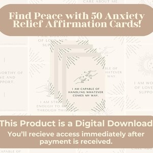 50 Anxiety Relief Affirmation Cards | Positive Affirmations for ...