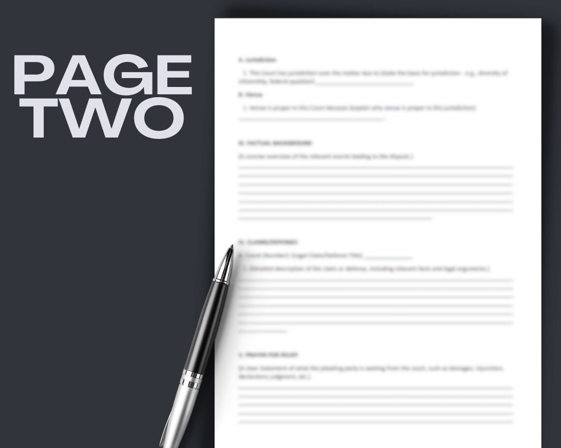 Pleading Paper | Legal Document Lawyer Certified Binding Contract ...