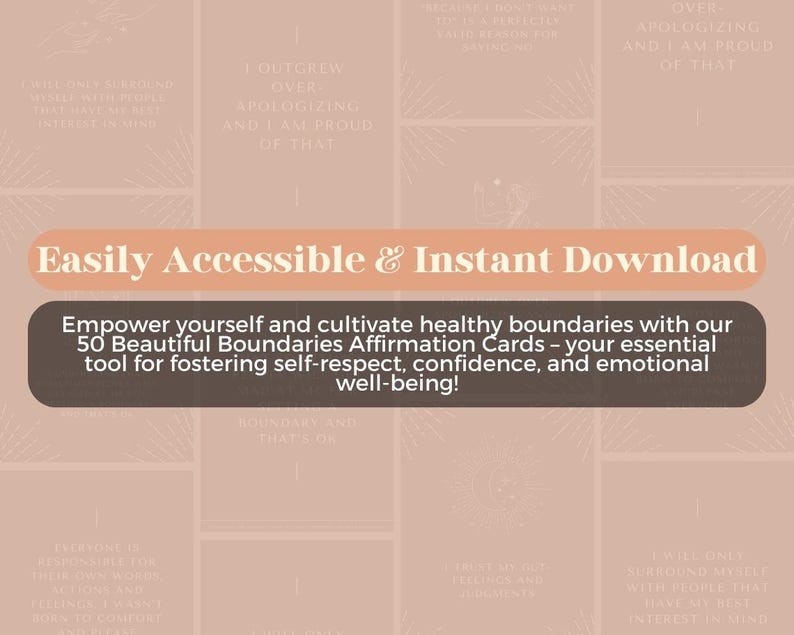 50 Beautiful Boundaries Affirmation Cards | Positive Affirmations Cards ...