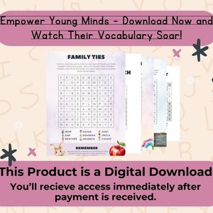 Kids Word Search Puzzle | Children's Learning Sheet | Teach Kids ...