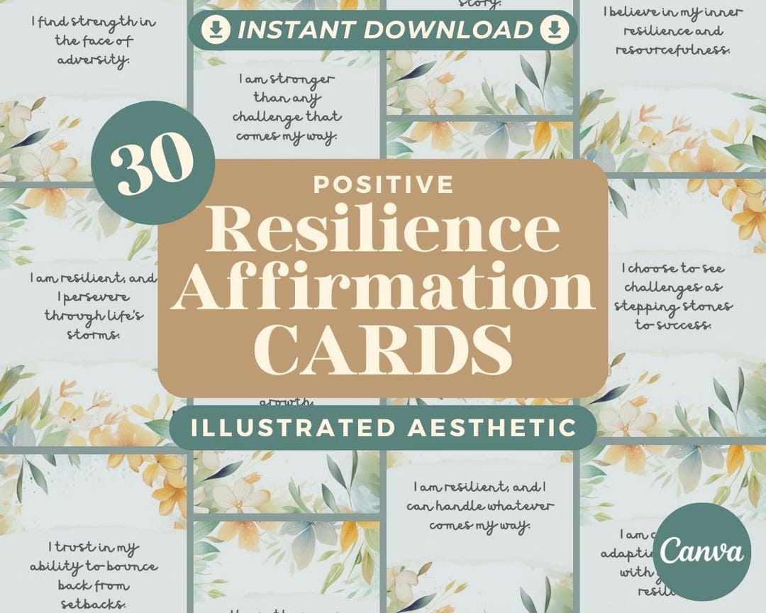 30 Journal of Resilience Affirmation Cards | Positive Affirmations for ...