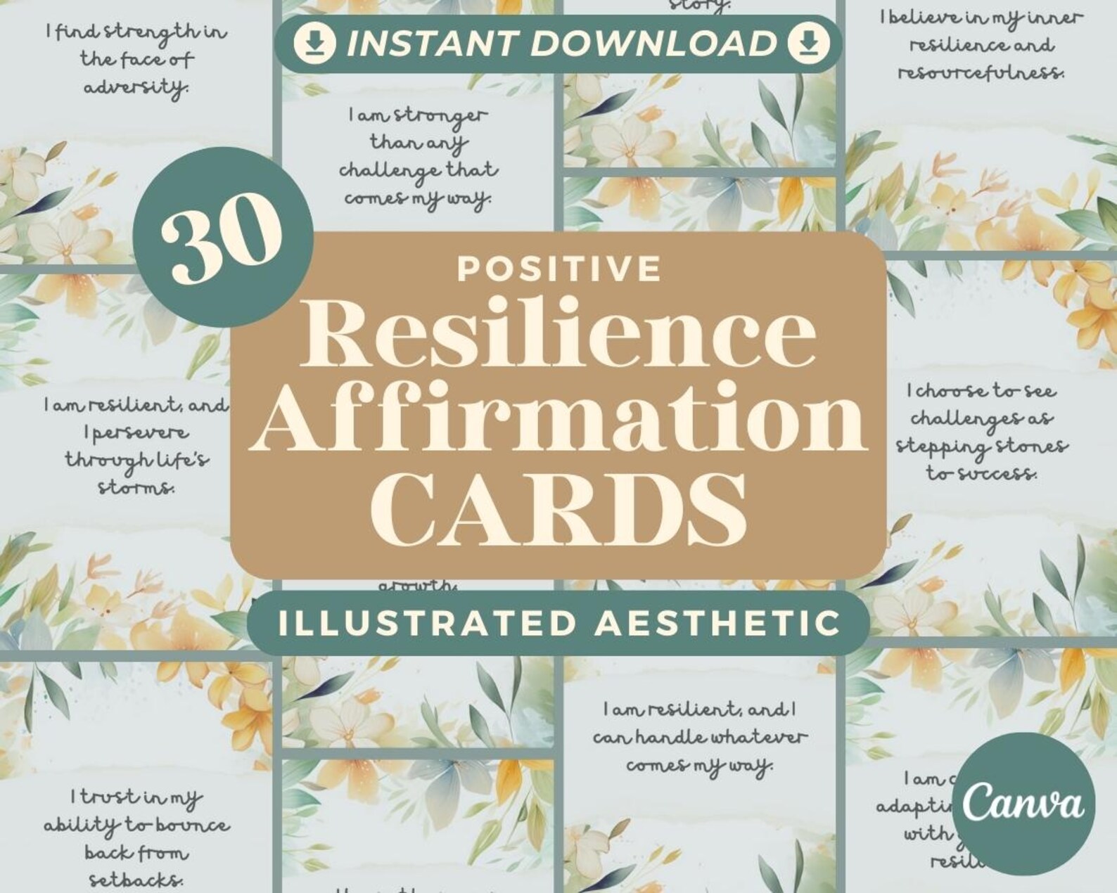 30 Journal of Resilience Affirmation Cards | Positive Affirmations for ...