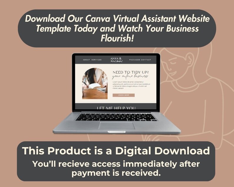 Canva Virtual Assistant Website Template Website Landing Page for Vas ...