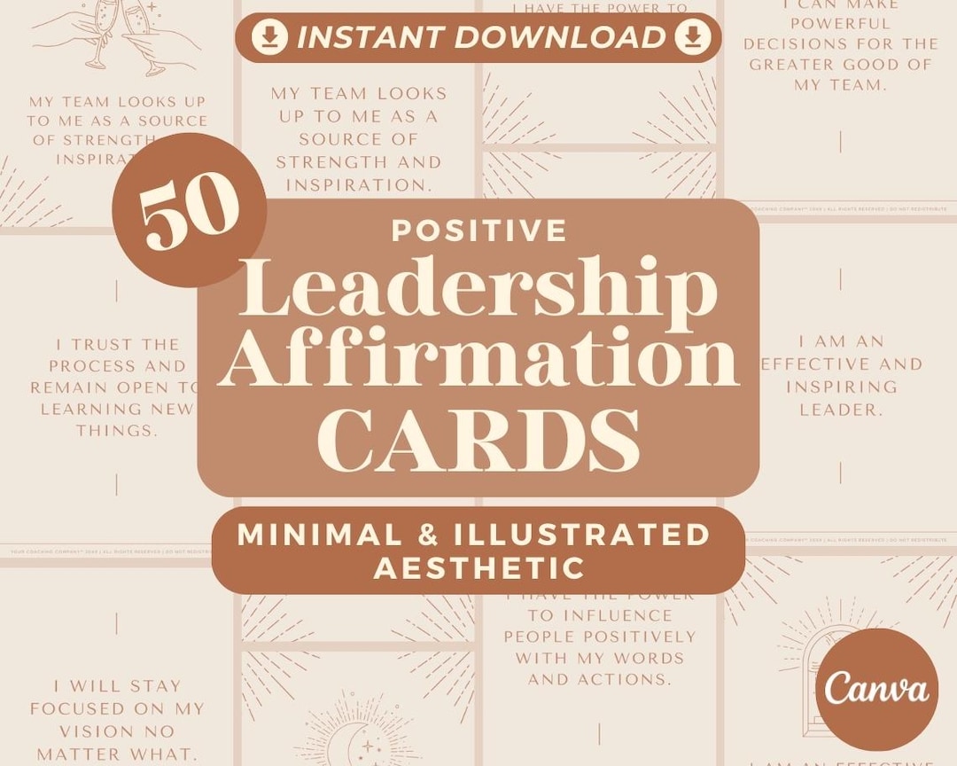 50 Leadership Affirmation Cards | Positive Affirmations for Leaders ...