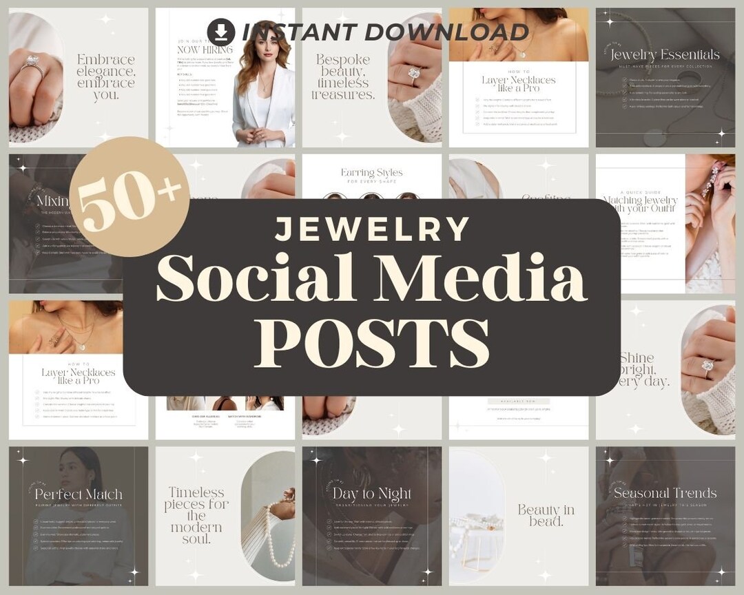 Jewelry Instagram Posts | 51 Social Media Graphics | Jewellery Insta ...