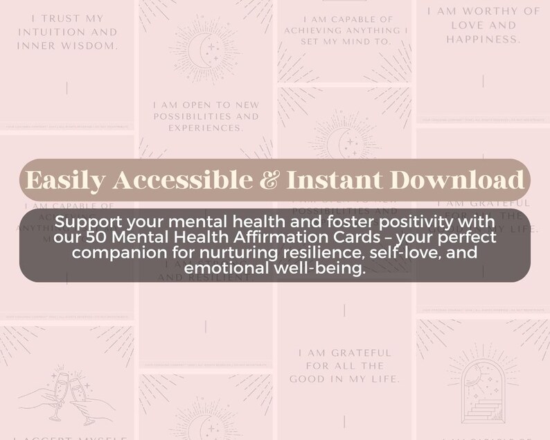 50 Mental Health Affirmation Cards | Positive Affirmations for ...