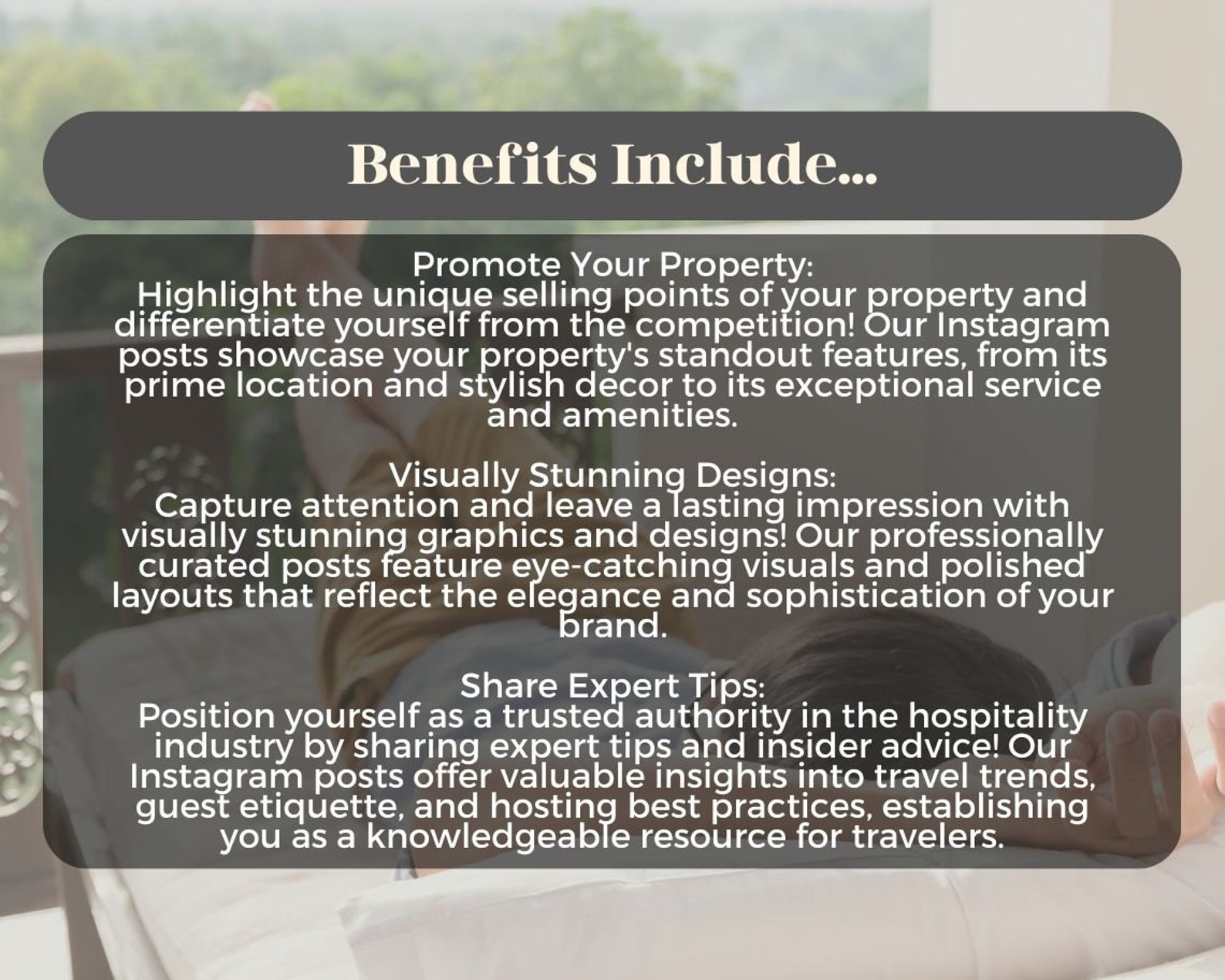 Short Stay Instagram Posts | 30 Social Media Graphics | Air Bnb Hotel ...