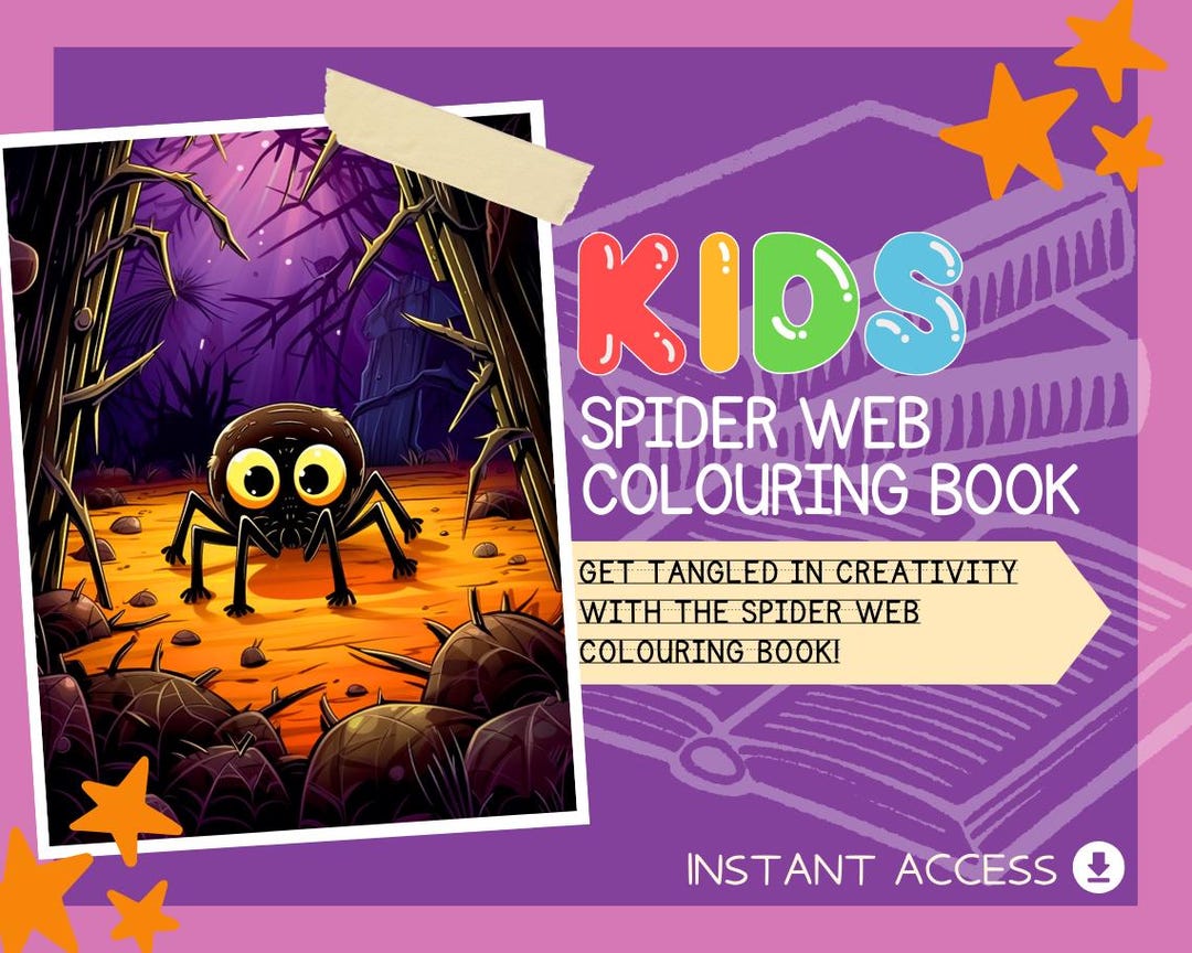 Spider Web Colouring Book | 15 Arachnid Themed Graphic Pages | Kids ...