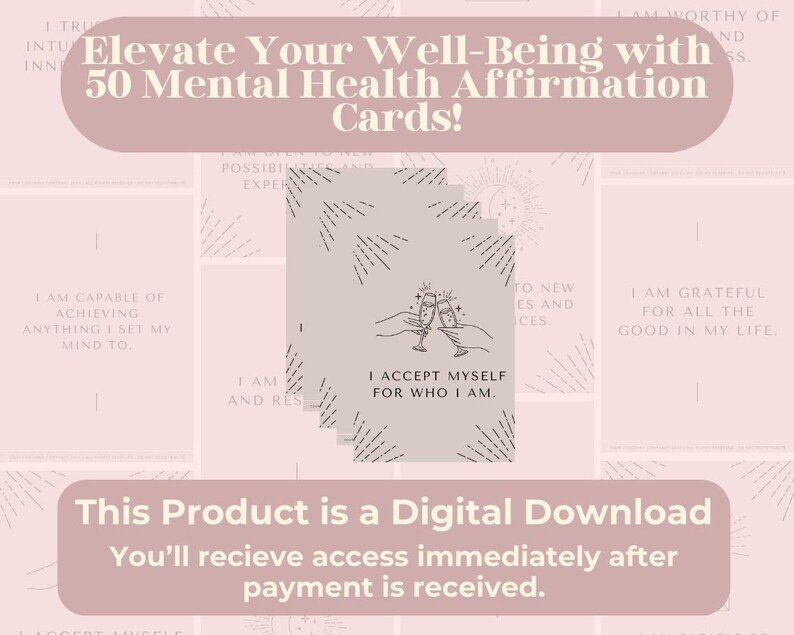 50 Mental Health Affirmation Cards | Positive Affirmations for ...