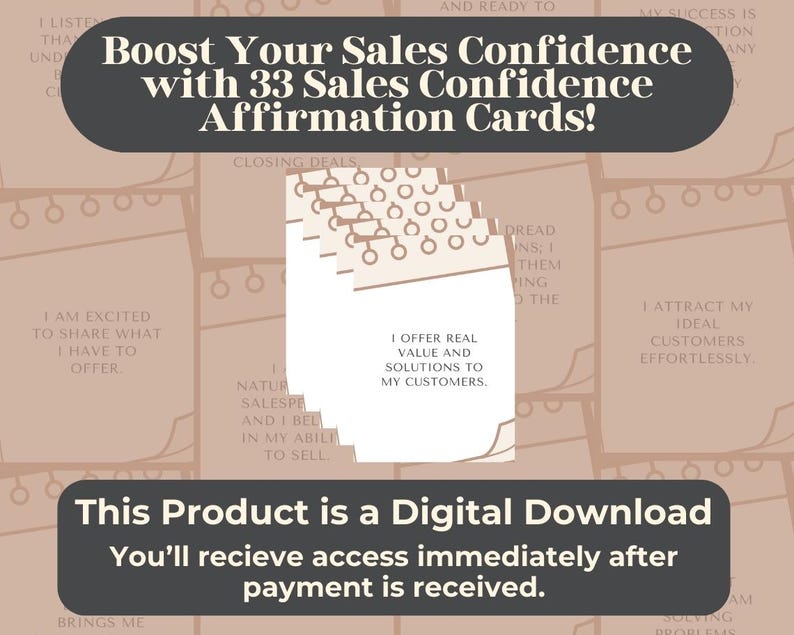 33 Sales Confidence Affirmation Cards | Positive Affirmations for Sales ...