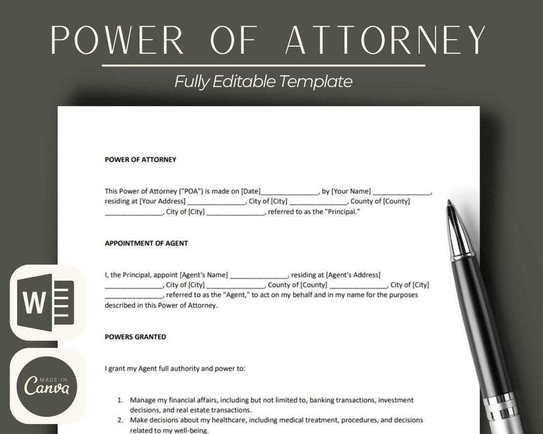 Power of Attorney POA | Legal Document Lawyer Certified Binding ...