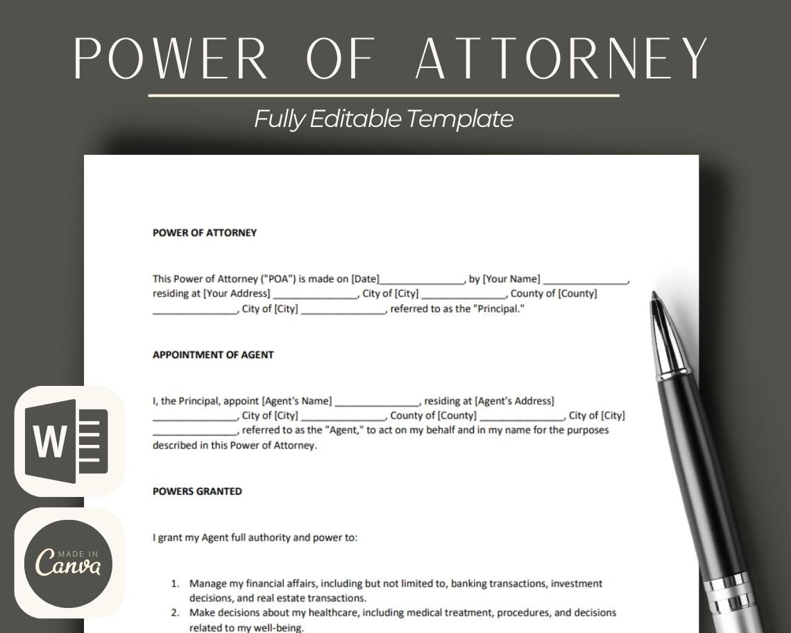 Power of Attorney POA | Legal Document Lawyer Certified Binding ...