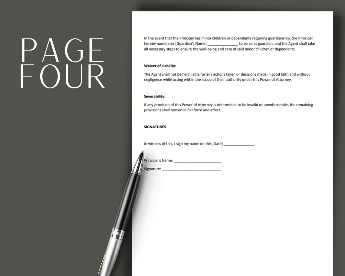 Power of Attorney POA | Legal Document Lawyer Certified Binding ...