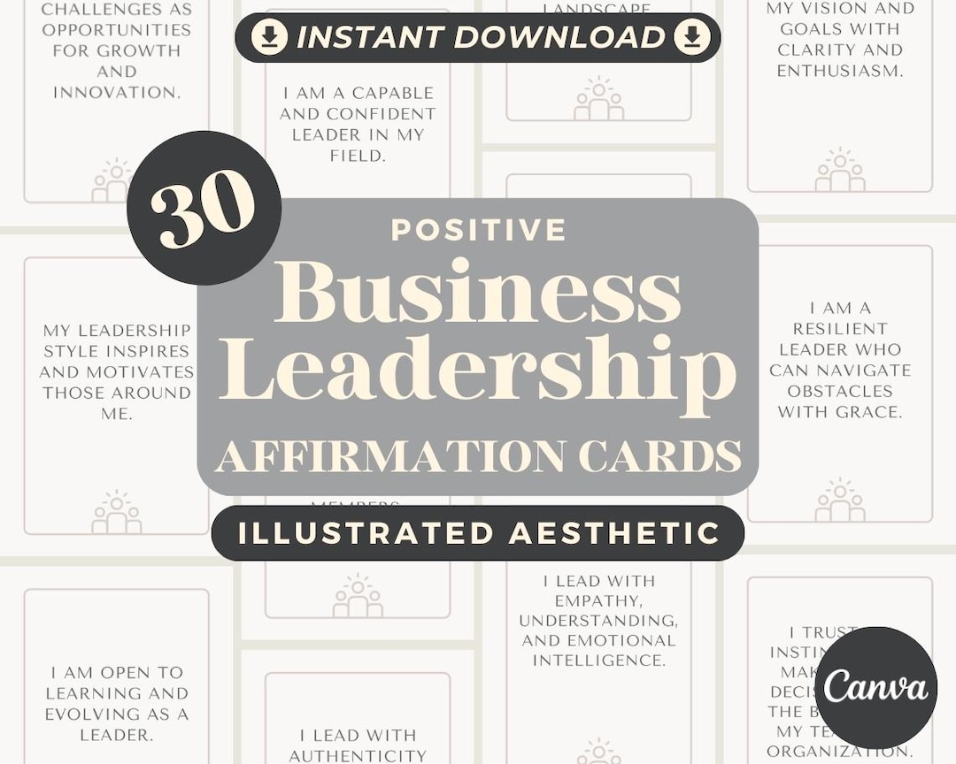 30 Business Leadership Affirmation Cards | Positive Affirmations for ...
