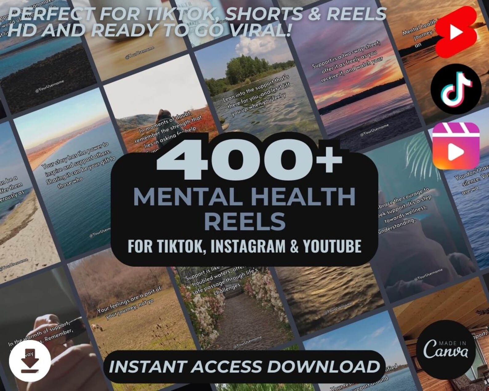 400 Mental Health Reels | DFY Done for You Viral Clips | Tiktok ...