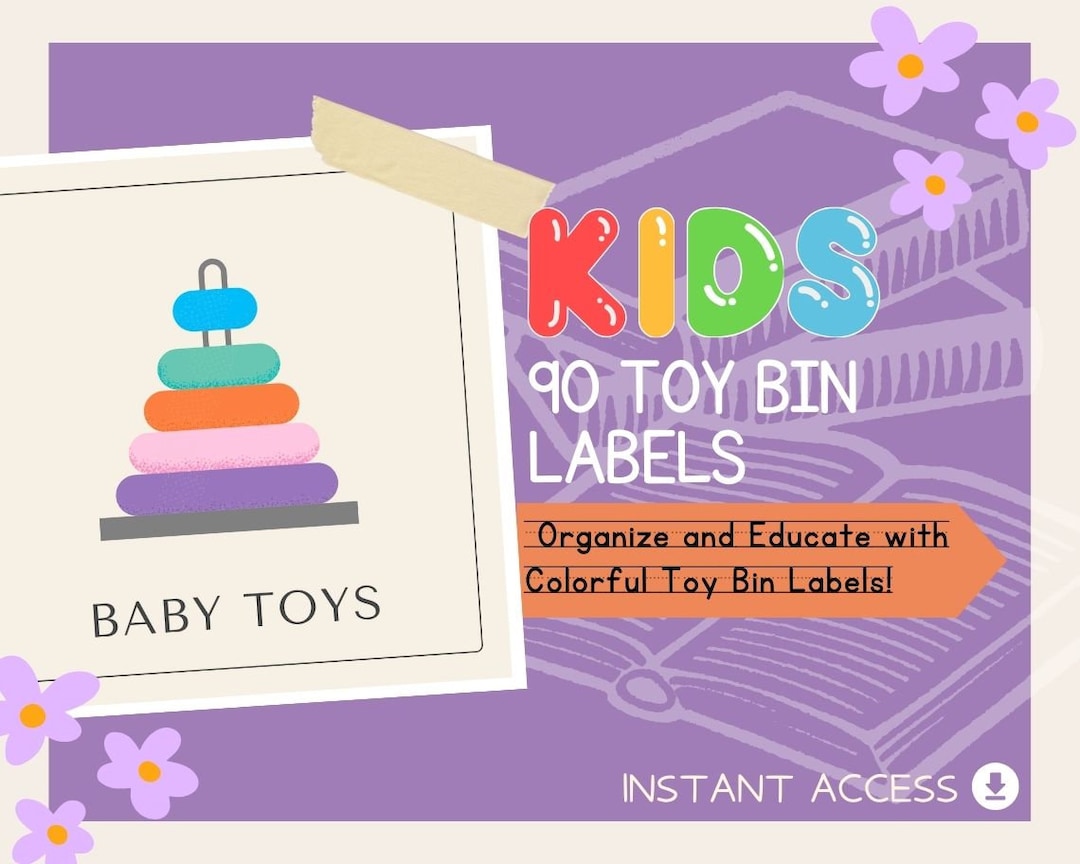 Kids 90 Toy Bin Labels | Children's Learning Sheet | Teach Kids ...