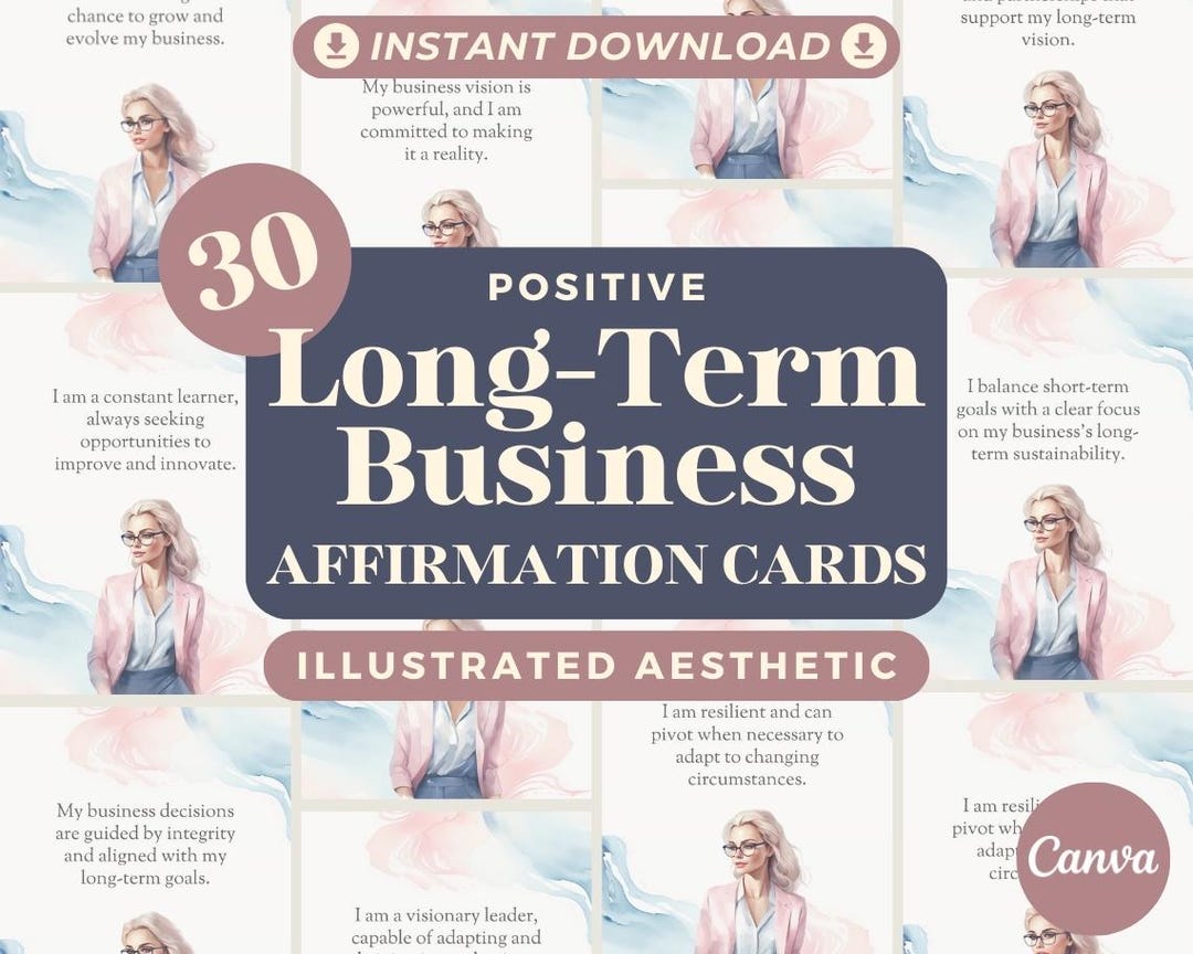 30 Long Term Business Affirmation Cards | Positive Affirmations for ...