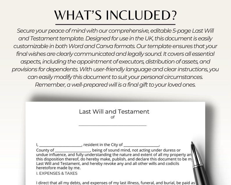 Last Will & Testament | Legal Document Lawyer Certified Binding ...