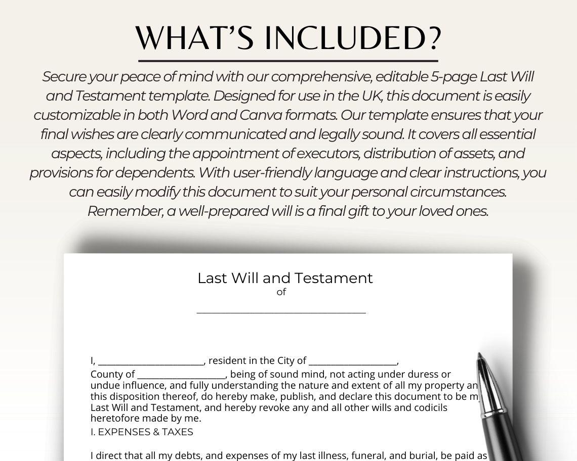 Last Will & Testament | Legal Document Lawyer Certified Binding ...