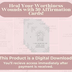 50 Worthiness Wounds Affirmation Cards | Positive Affirmations Cards ...