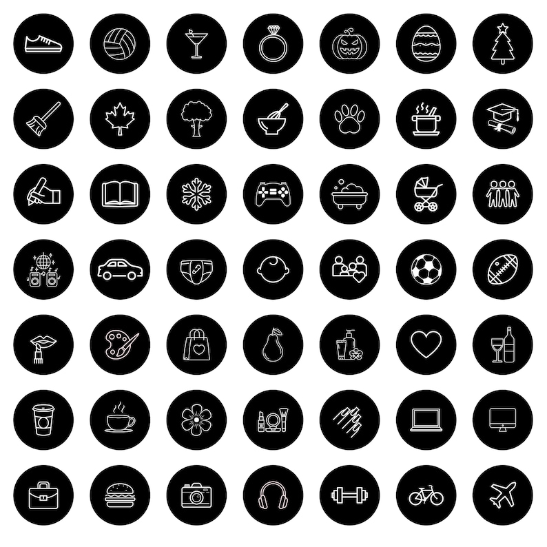 60 Instagram Highlight Covers | Black & White IG Story Icons ...