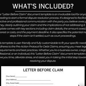 Letter Before Claim | Legal Document Lawyer Certified Binding Contract ...