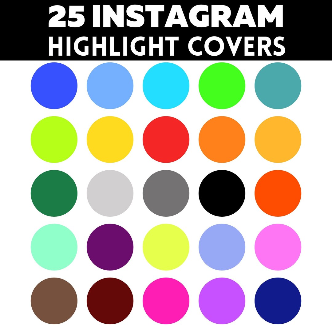 25 Instagram Highlight Covers | Block Colour IG Story Icons ...