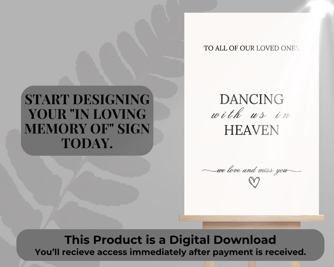 In Loving Memory of Sign Template | Editable Canva Design | Instant ...