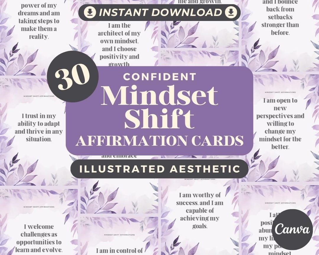 30 Mindset Shift Affirmation Cards | Positive Affirmations for Mindset ...