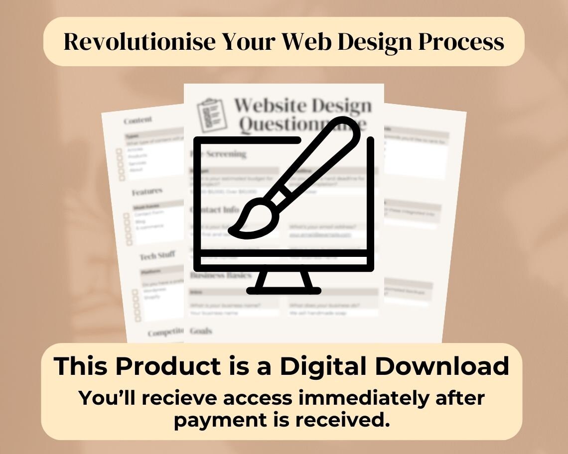 Website Design Questionnaire Spreadsheet Web Designer Predesigned ...