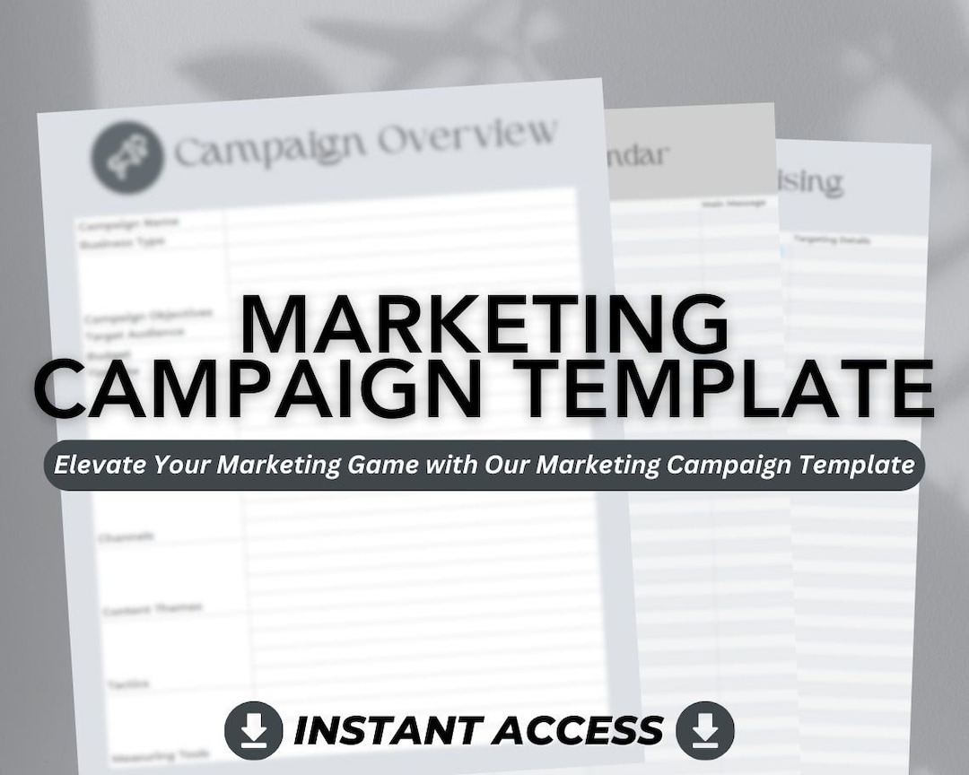 Marketing Campaign Template | Simplistic Advertising Campaign Spreadsheet | Outline Marketing ...